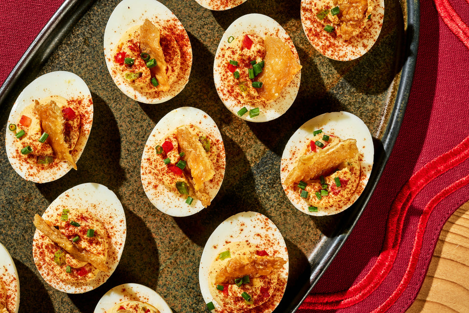 Deviled Eggs with Crispy Chicken Skin – HexClad Cookware AU